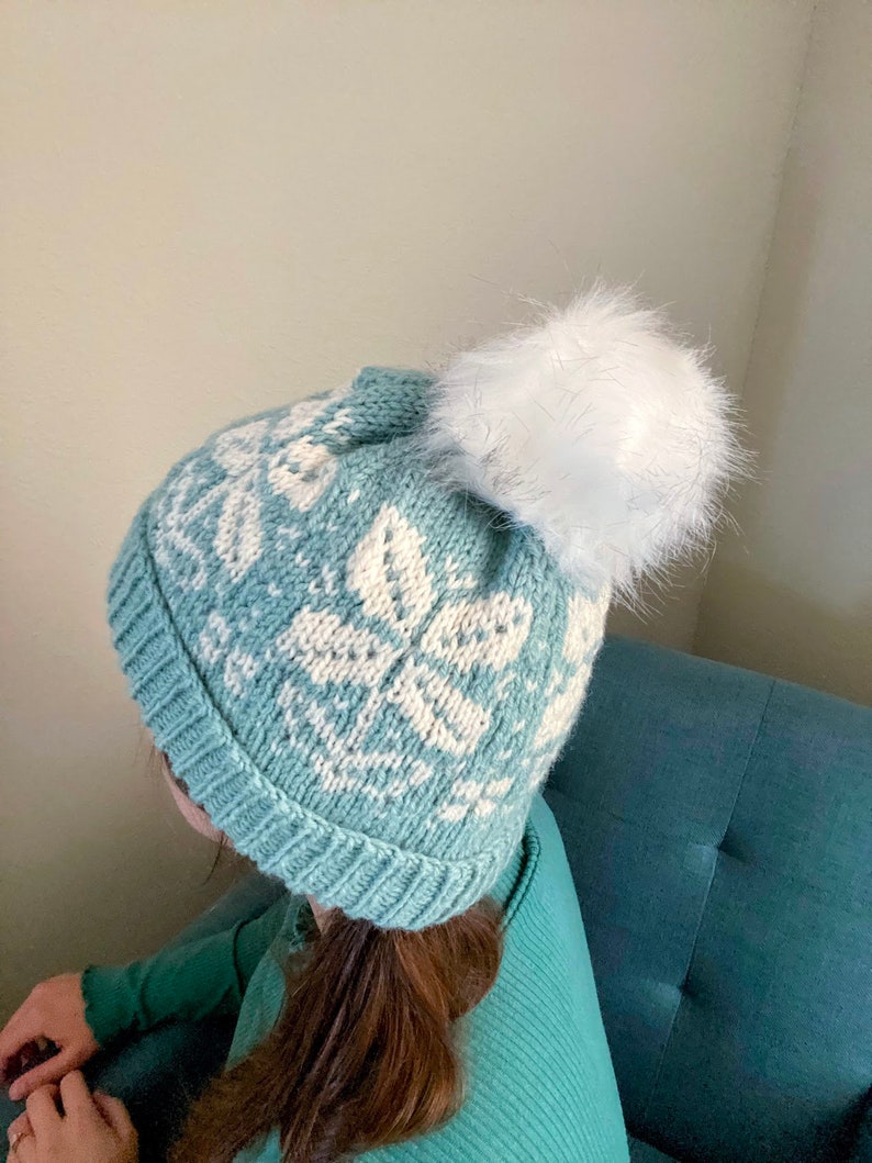 Snowflower Hat Knitting Pattern - Etsy