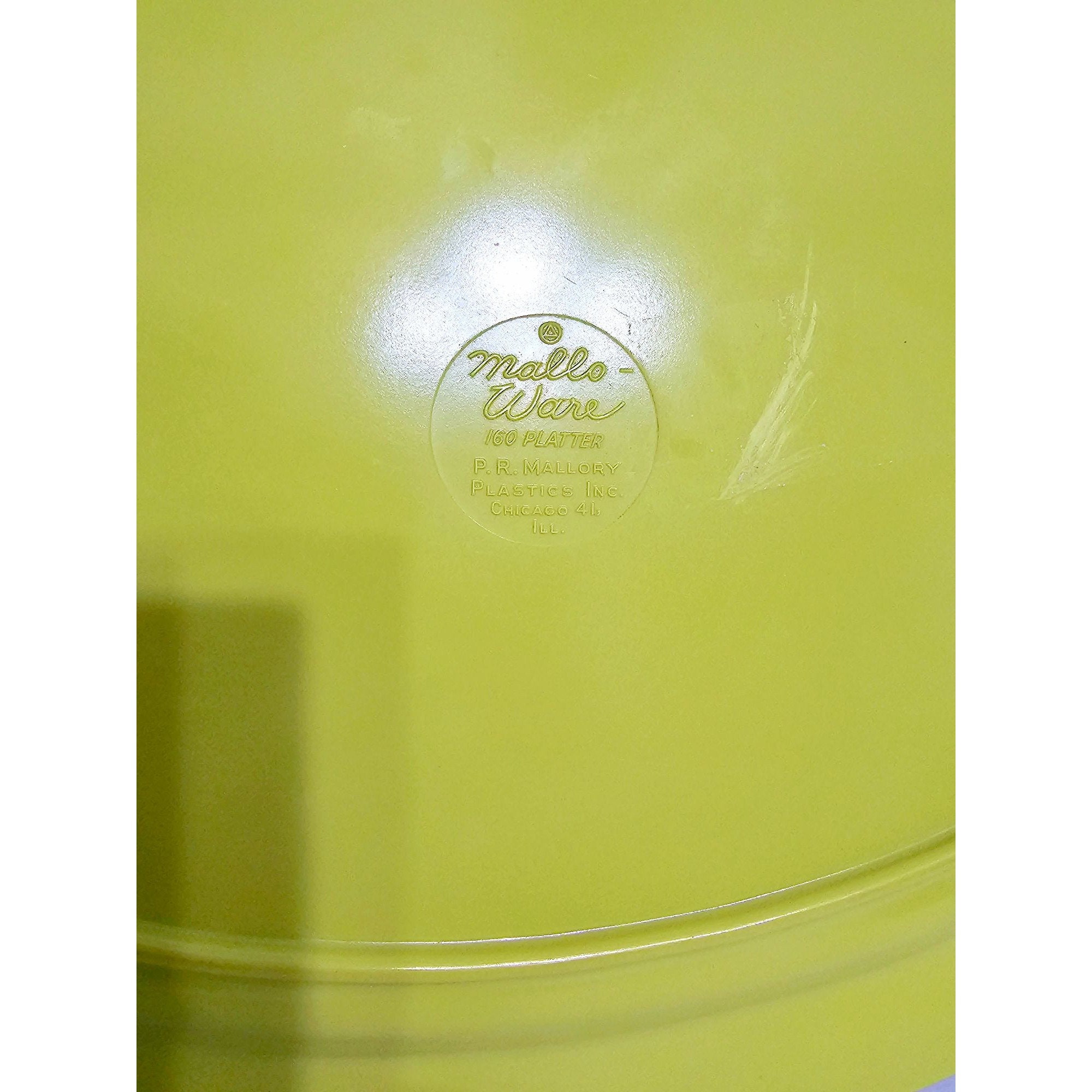 Vintage Mallo-ware Melamine Large Size 115 Platter Chartruse Yellow ...