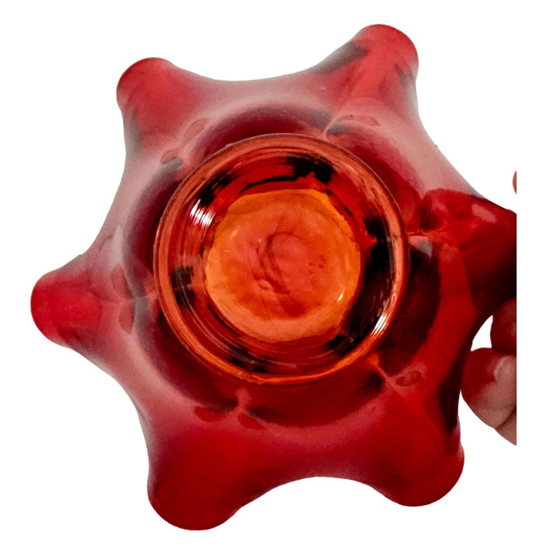 Vintage Viking Glass Ruby Red Amberina Ruffled Edge 5" Vase. - Etsy