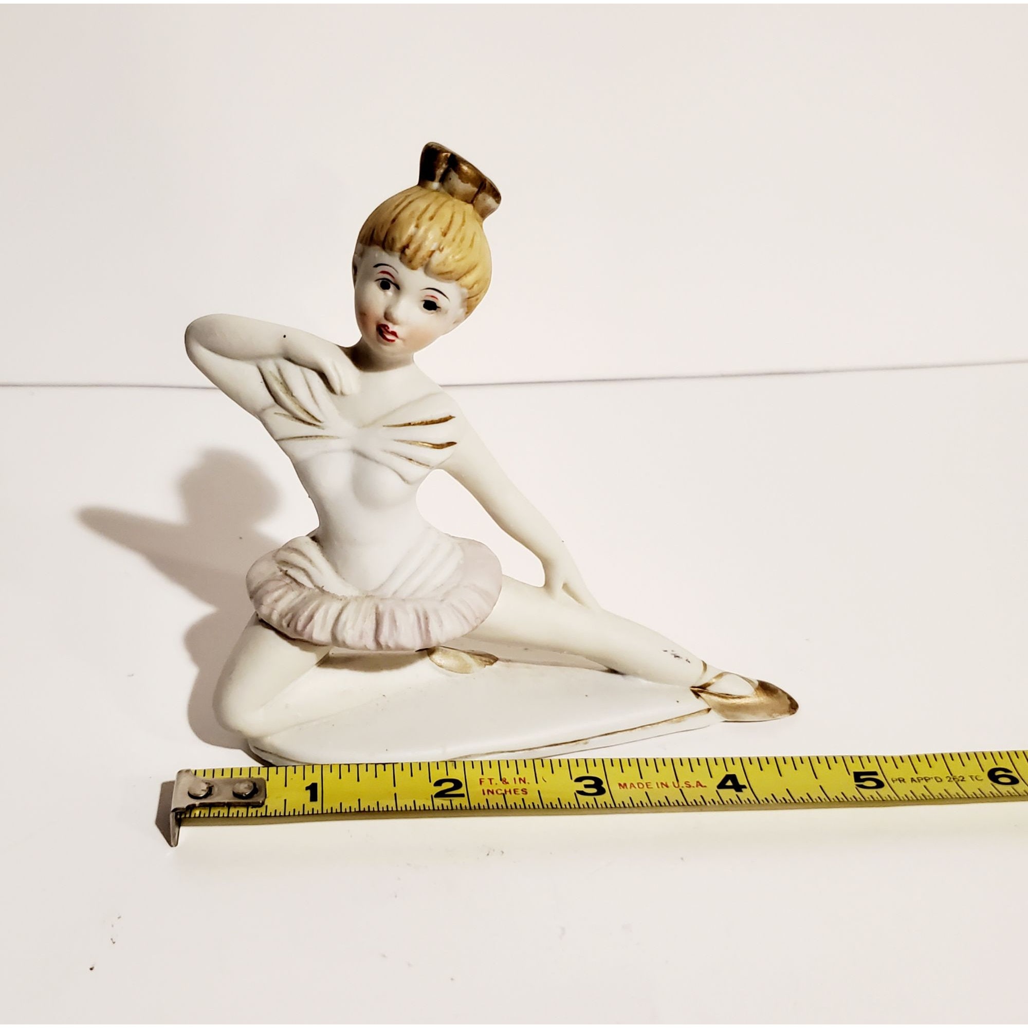 Vintage Ballerina Figurine Bisque Ceramic Gold Crown Slippers Blonde - Etsy