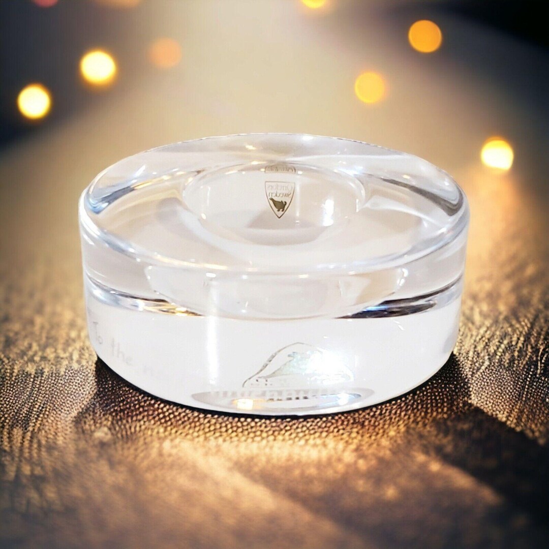 Orrefors Crystal Puck Votive Tea Light Candle Holder Lena Bergstrom ...