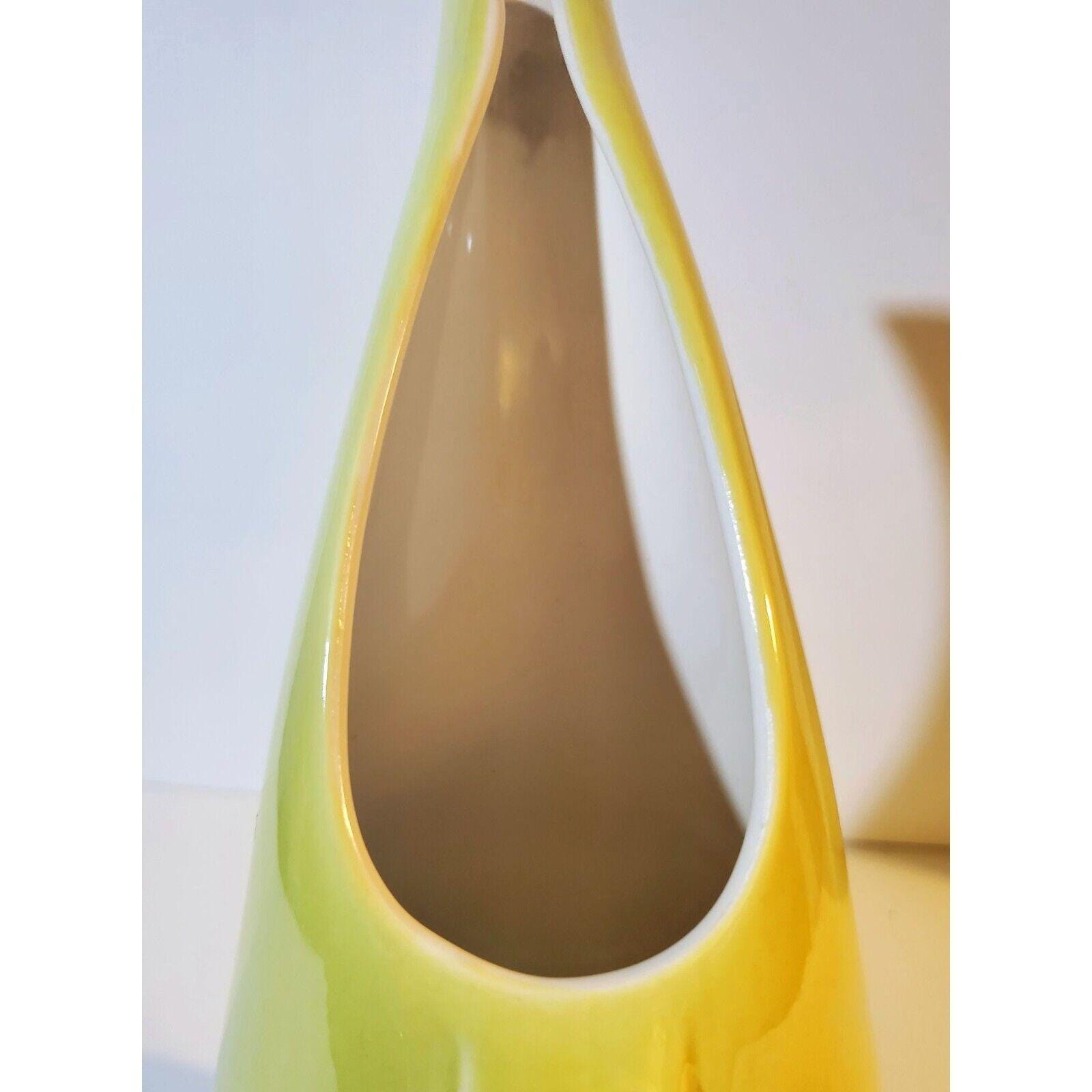 Red Wing Pottery Chartreuse Lotus Stretch Spout 13" MCM Beverage ...