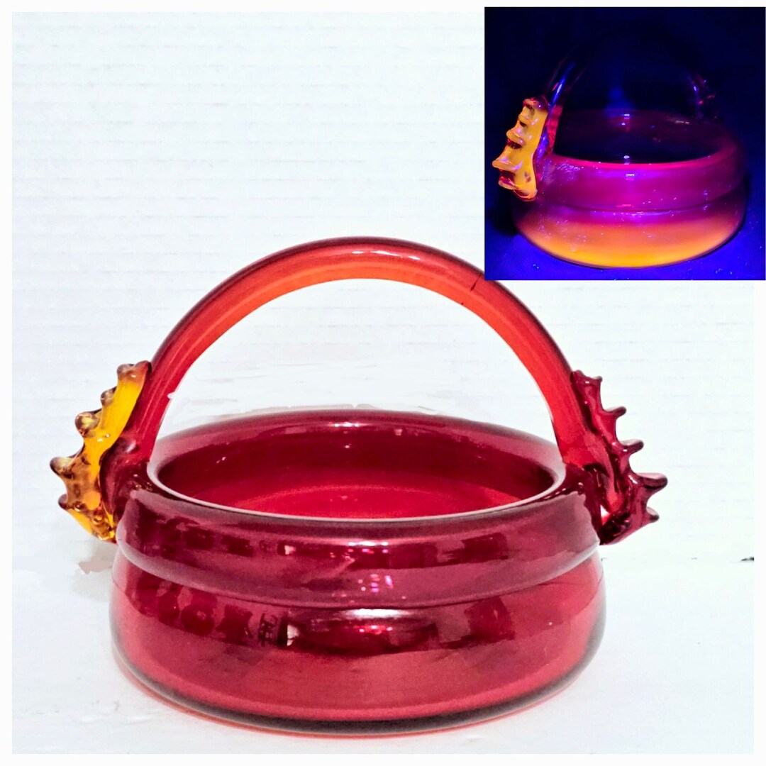 Jerzy Sluczan-orkusz Hand Blown Polish Art Glass Basket MCM Red ...