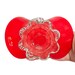 Bright Red Art Glass Hand Blown Basket With Clear Handle and Base ...