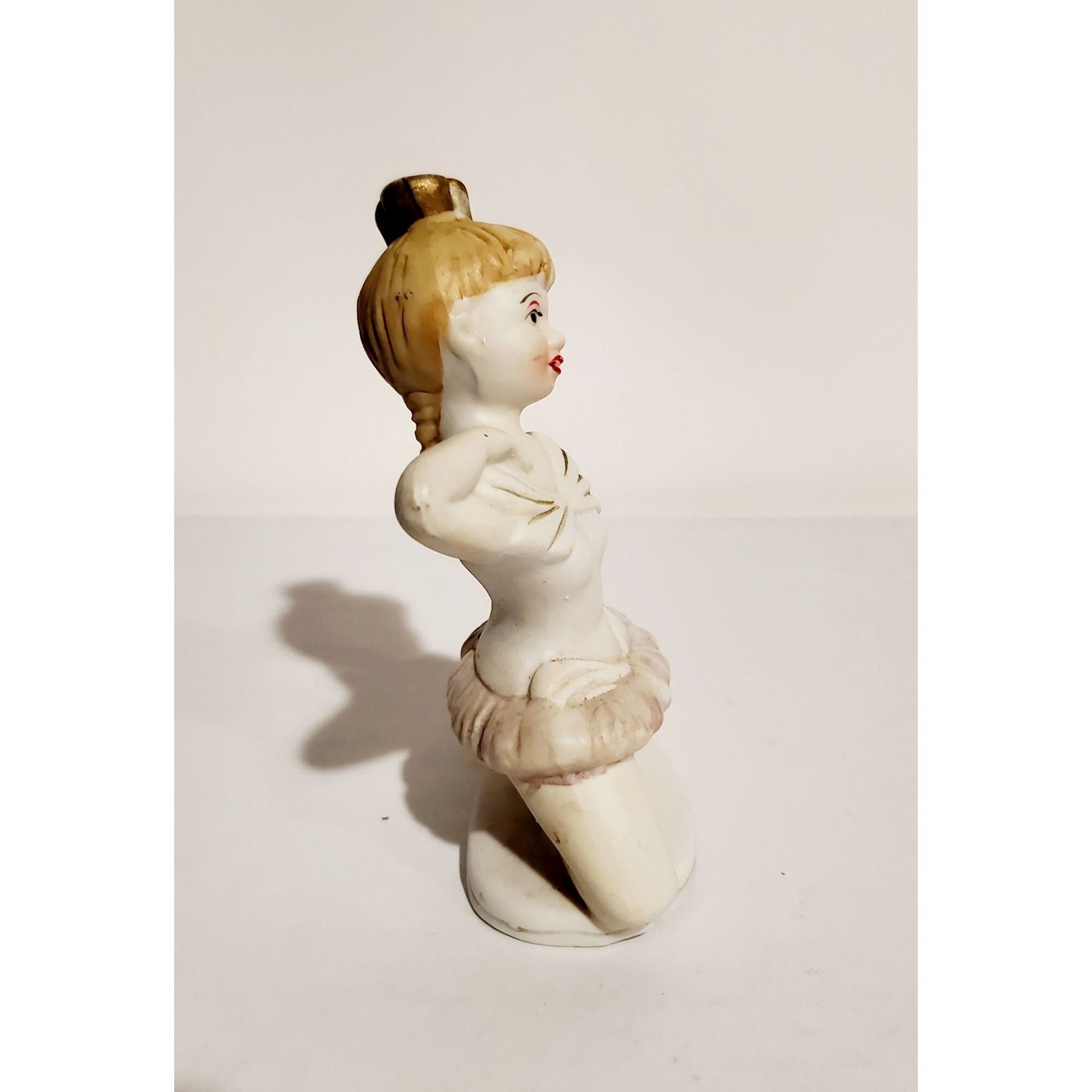 Vintage Ballerina Figurine Bisque Ceramic Gold Crown Slippers Blonde - Etsy