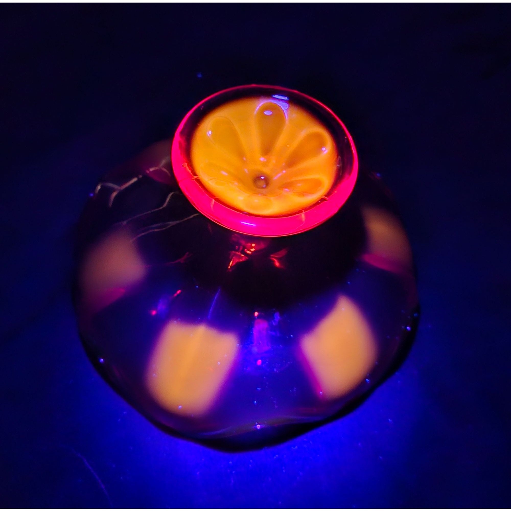 Mid Century Modern Atomic Viking Glass Ruby Red Amberina 7" Footed 6 ...