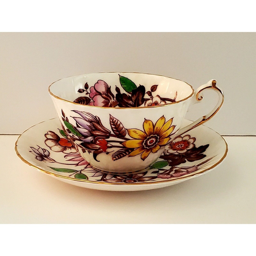 Victoria C&E Fragrance Pattern Bone China England Tea Cup Saucer - Etsy