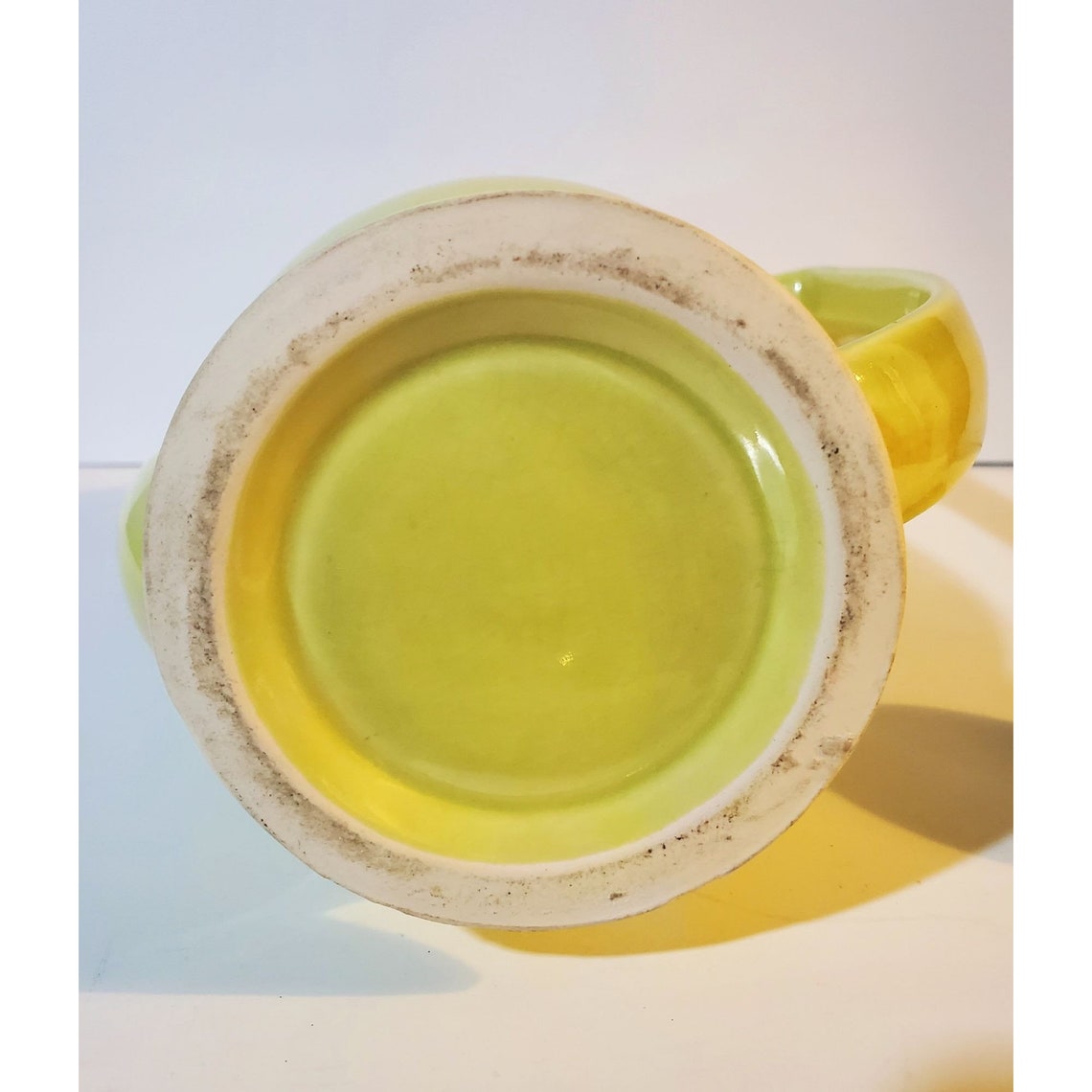 Red Wing Pottery Chartreuse Lotus Stretch 12 Coffee Teapot Pitcher READ ...