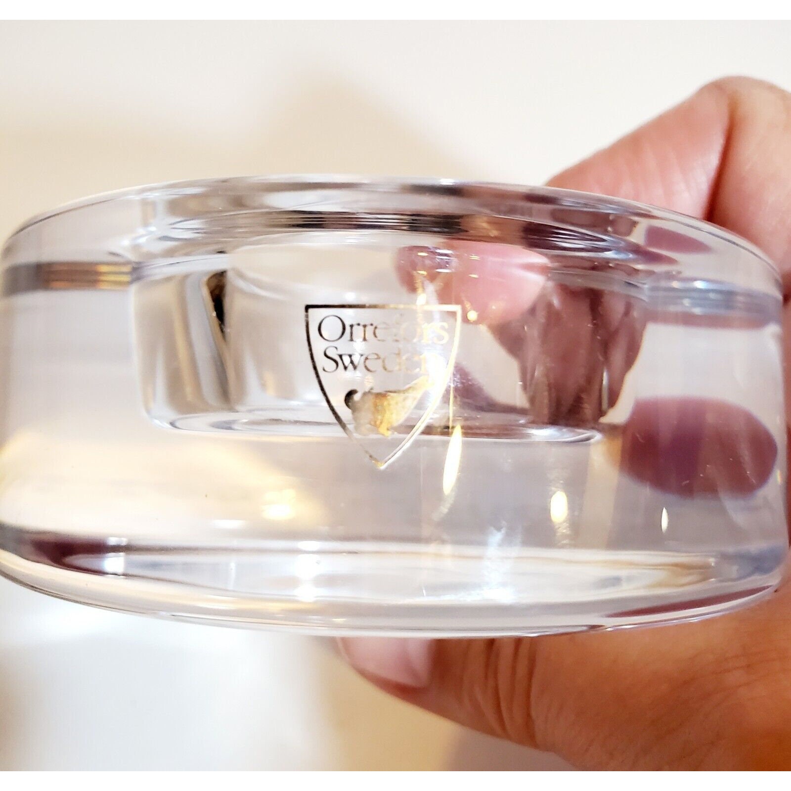 Orrefors Crystal Puck Votive Tea Light Candle Holder Lena - Etsy