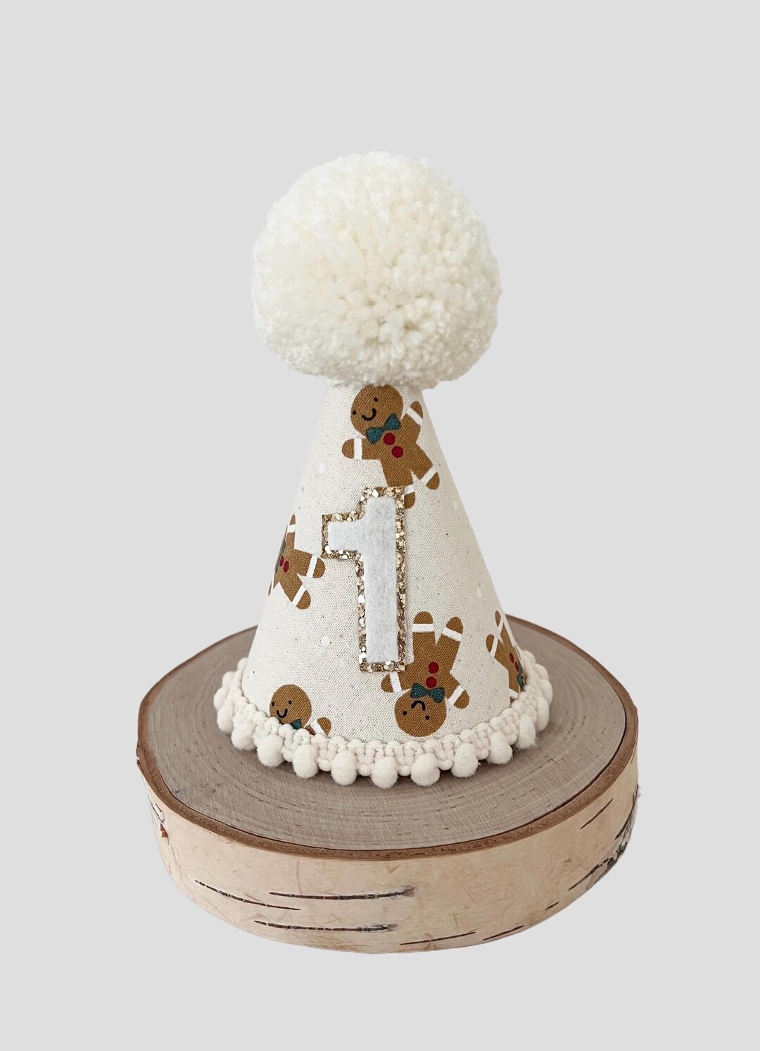 Beige Gingerbread Party Hat, 1st Birthday, Gingerbread Party Hat ...