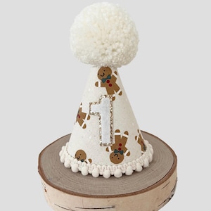 Beige Gingerbread Party Hat, 1st Birthday, Gingerbread Party Hat ...