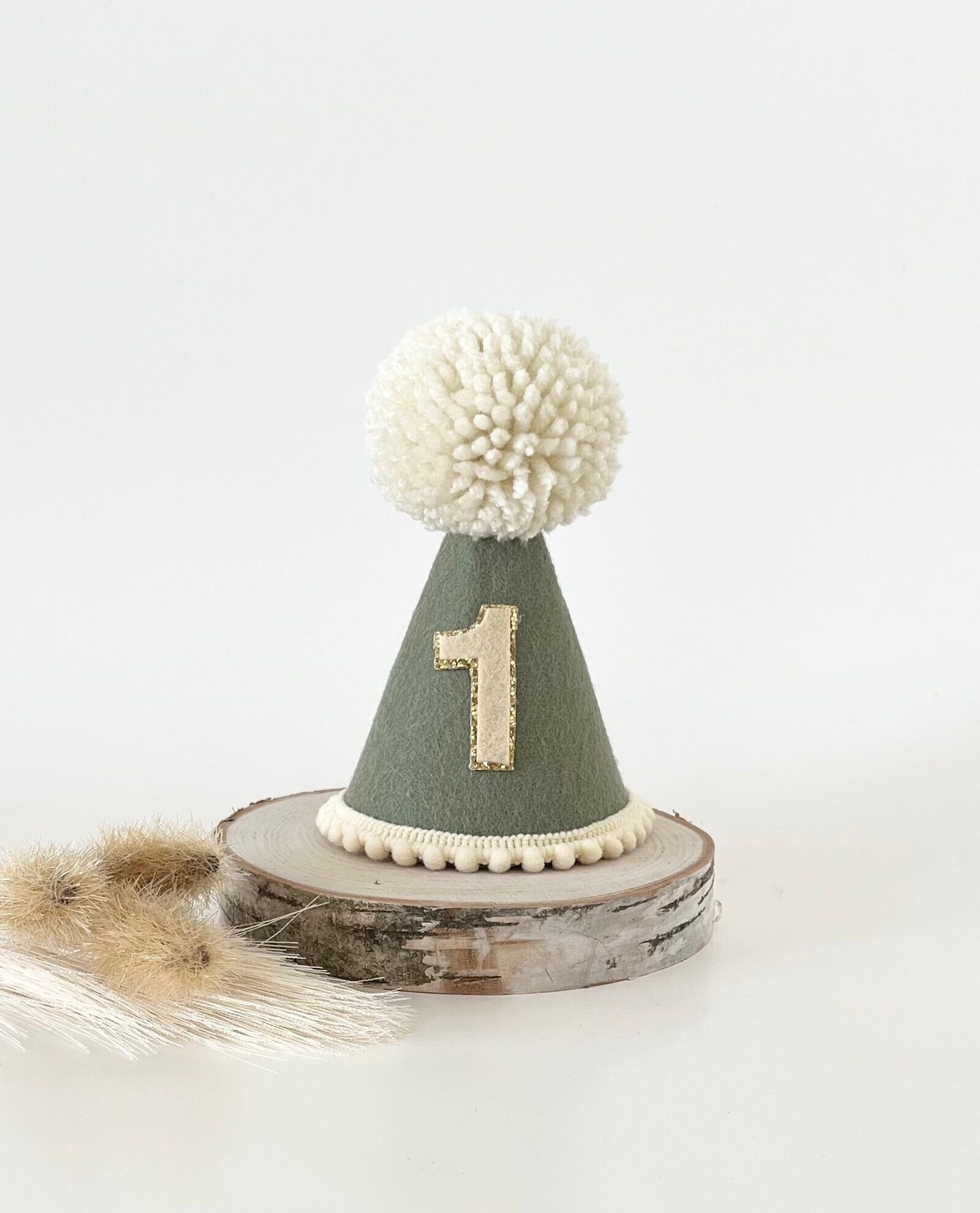 Sage Green Party Hat 1st Birthday Cake Smash Party Hat - Etsy