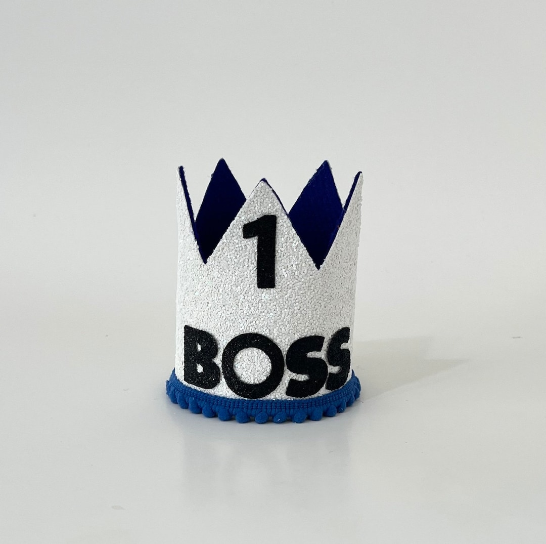 Boss 1st Birthday Crown, Boss Boy Crown, Blue Birthday Crown, Boy ...