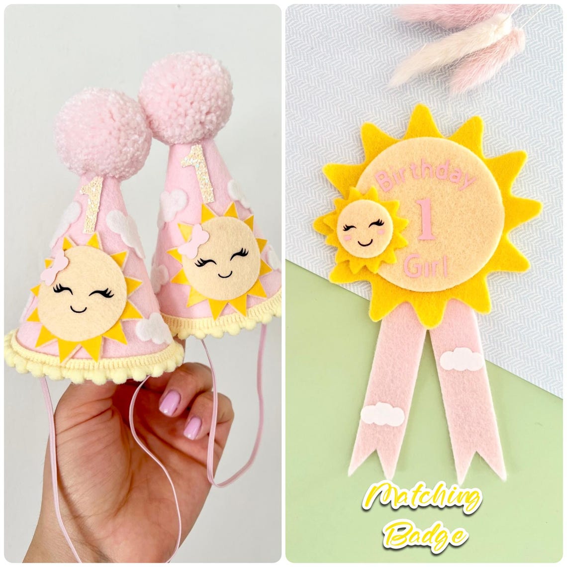 Our Little Sunshine Party Hat, Girl Sunshine Theme Hat, Sun Party Hat ...