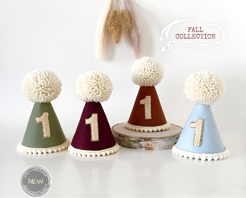 Blue/beige Felt Birthday Party Hat Boy Blue Party Hat 1st - Etsy