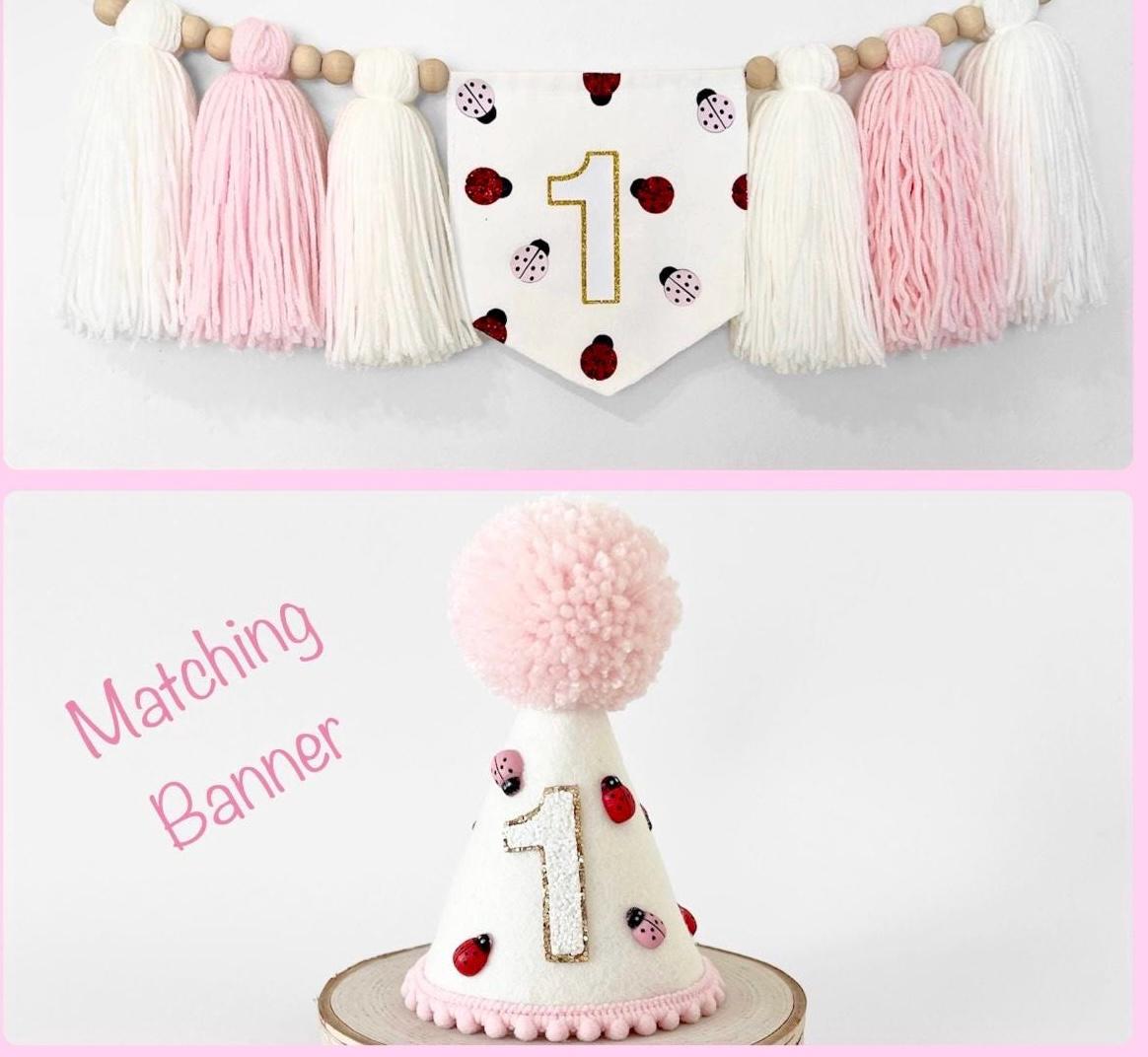 Pink Ladybug Birthday Party Hat, Ladybug 1st Birthday, Ladybug Theme ...