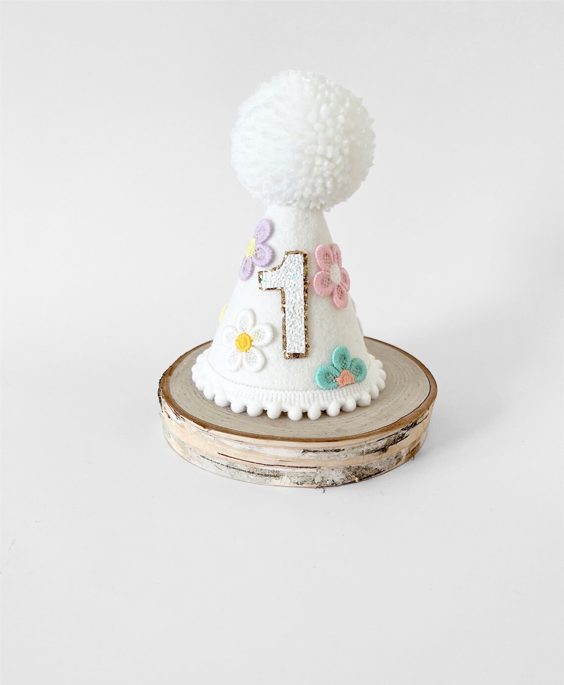 Colorful Daisy White Party Hat, Daisy Party Hat, Floral Birthday Hat ...