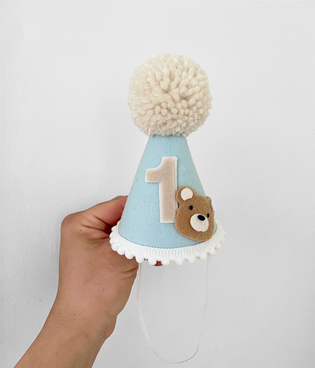 Blue Bear Party Hat, Wild One Party Hat, Animal Theme Hat, Bear 1st ...