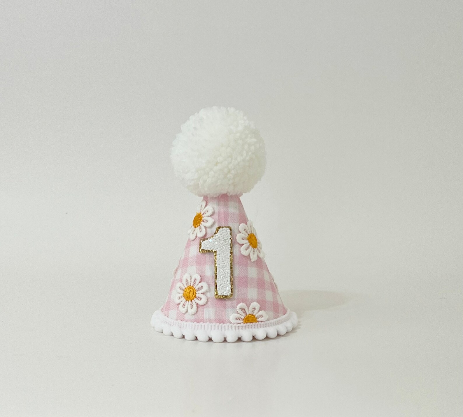 Daisy Pink Gingham Party Hat Daisy Party Hat Pink Daisy Hat - Etsy