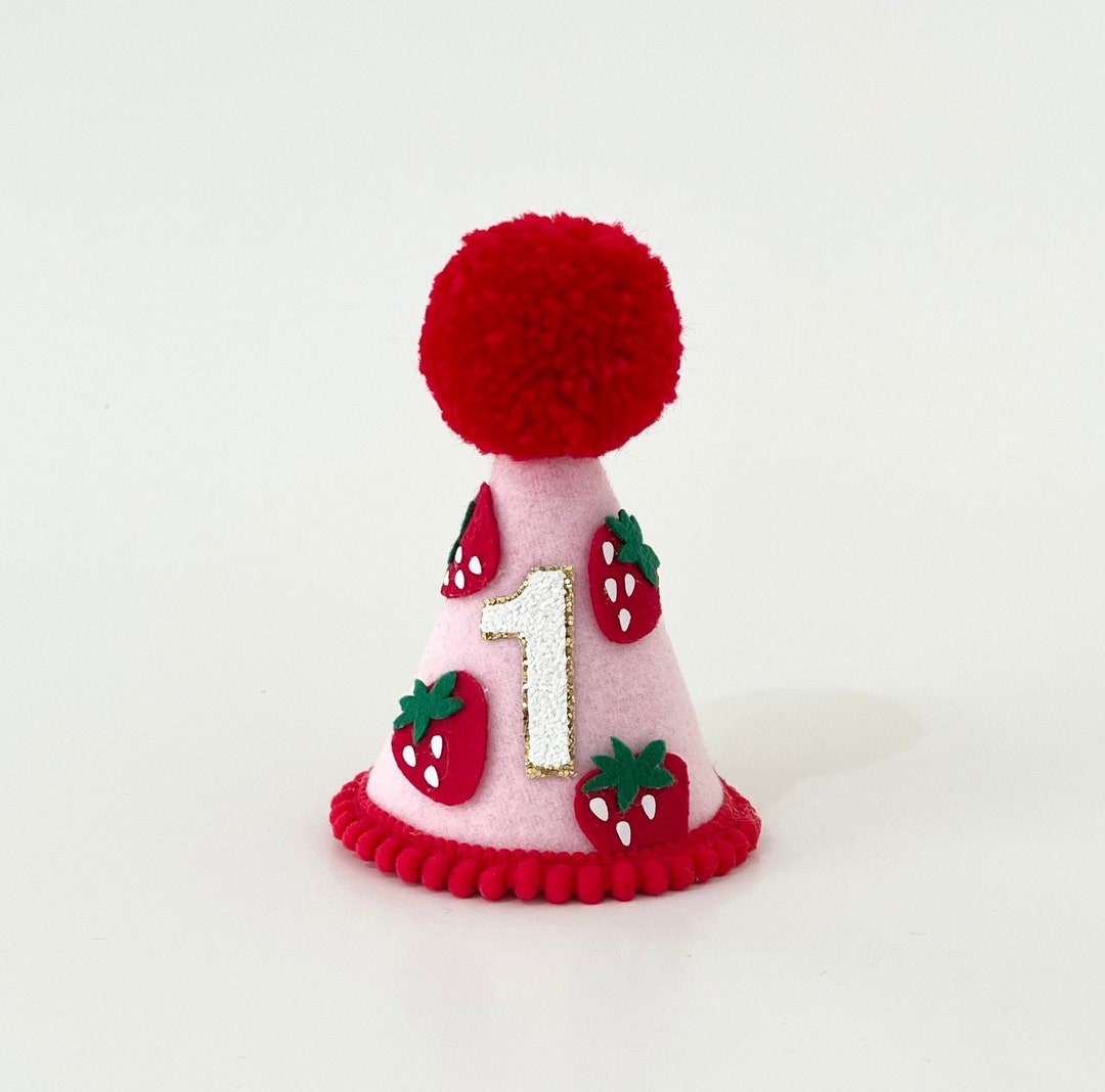 Strawberry Birthday Party Hat, Strawberry 1st Birthday Party Hat ...