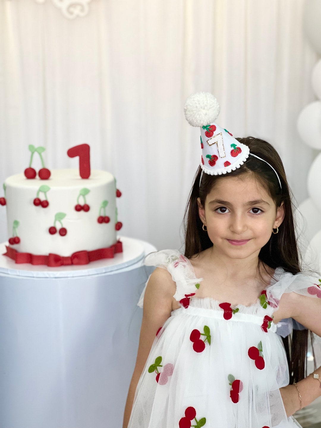 Cherry Birthday Party Hat Cherry 1st Birthday Cherry - Etsy