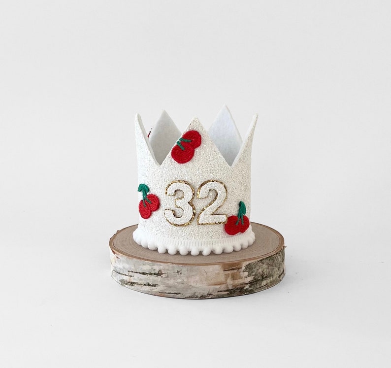 Cherry 1st Birthday Crown || Cherry Crown || Cherry White Crown ...