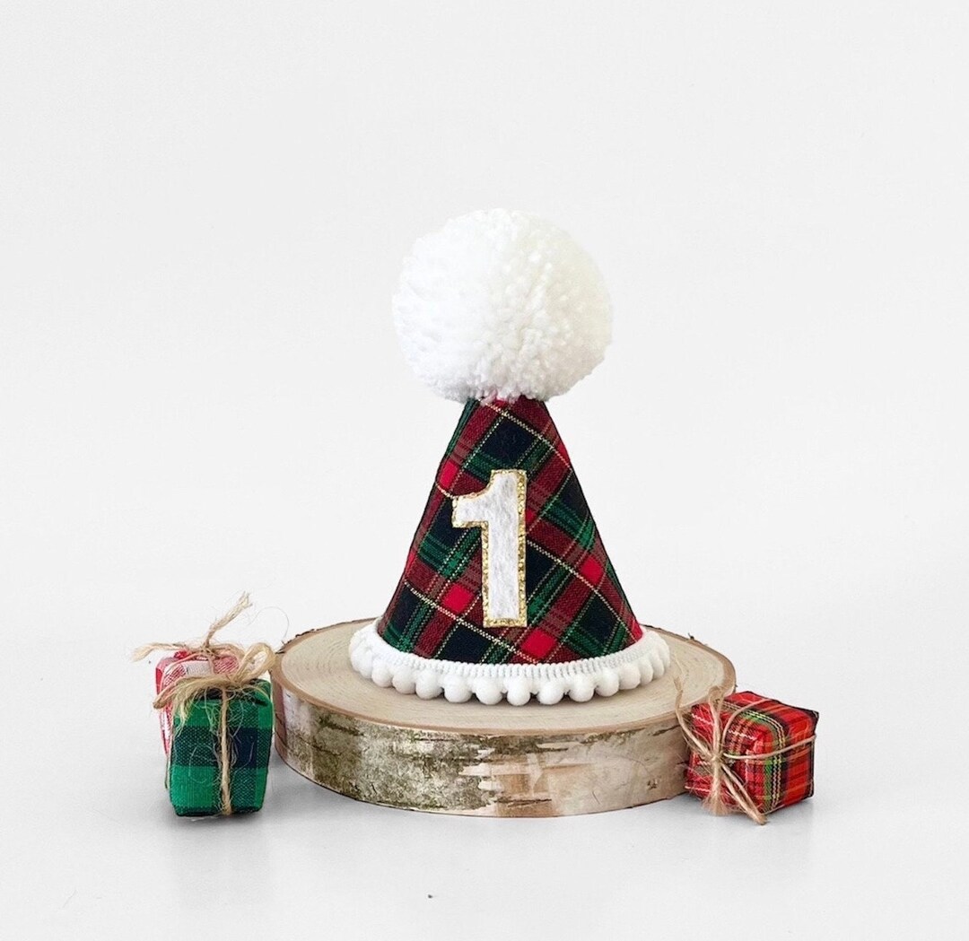 Christmas 1st Birthday Party Hat, Christmas Party Hat, 1st Birthday ...