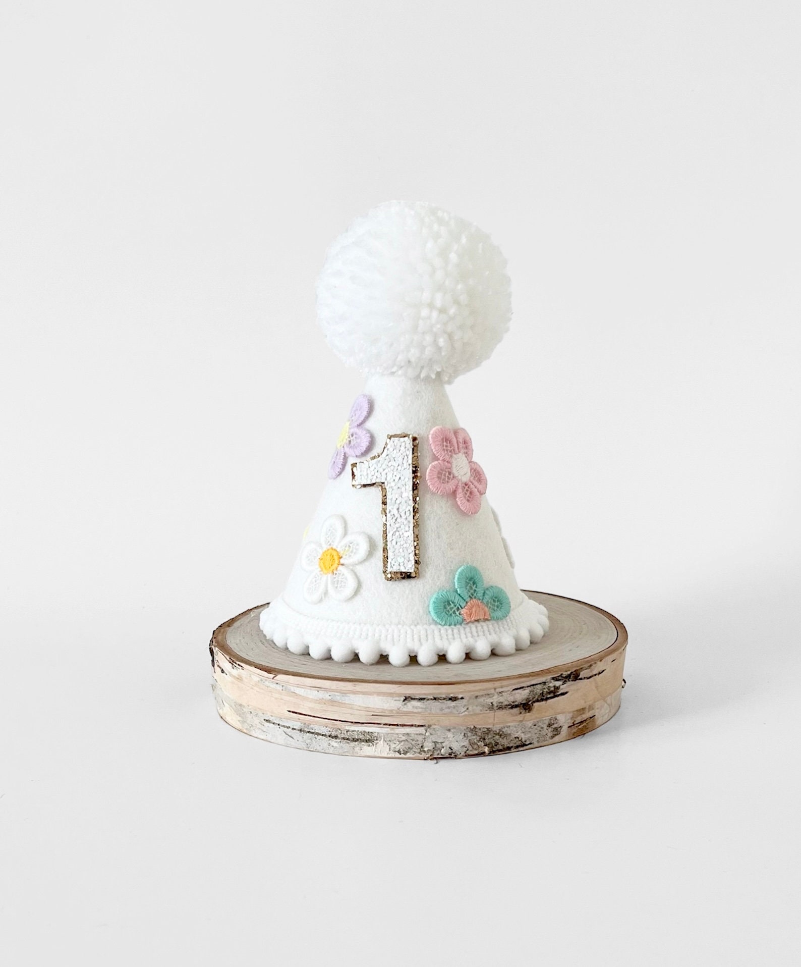 Colorful Daisy White Party Hat, Daisy Party Hat, Floral Birthday Hat ...