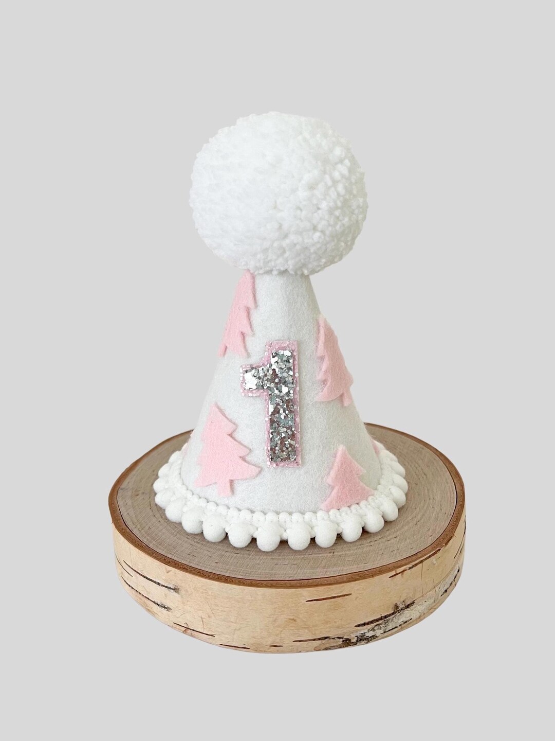 Pink Christmas Tree Party Hat, Pink Christmas, Christmas Tree Hat, 1st ...