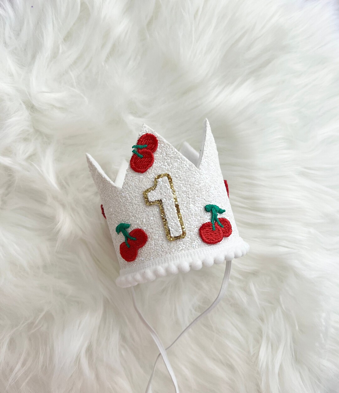 Cherry 1st Birthday Crown || Cherry Crown || Cherry White Crown ...
