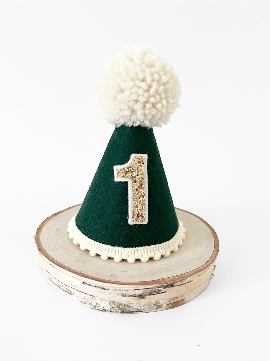 Hunter Green 1st Birthday Party Hat, Green Party Hat, Green Felt Hat ...
