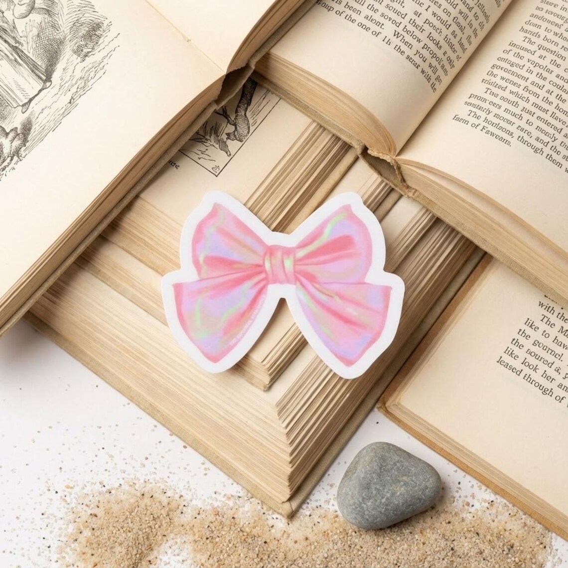 Pink Bow Sticker - Etsy