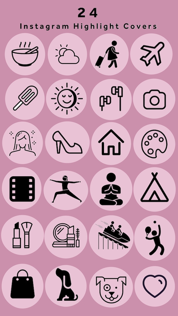 Bundle of 24 Instagram Highlight Covers for Social Media - Etsy