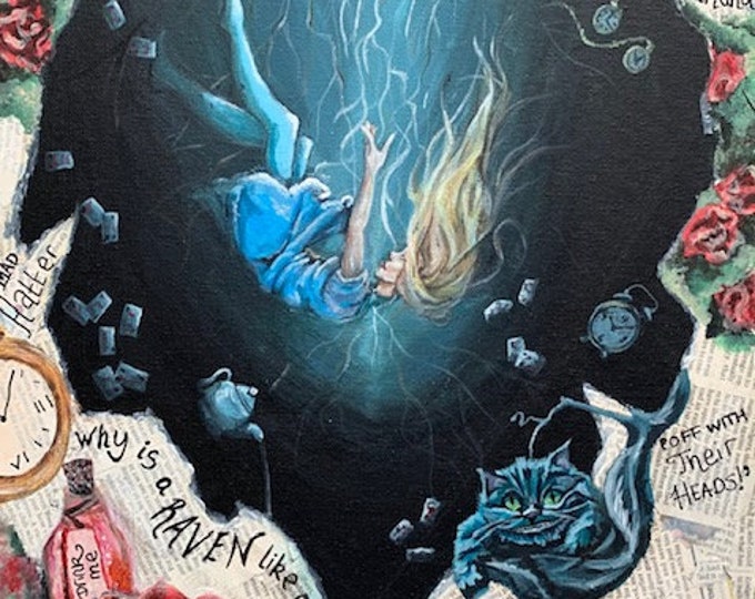 Alice Falling Down the Rabbit Hole Painting - Etsy