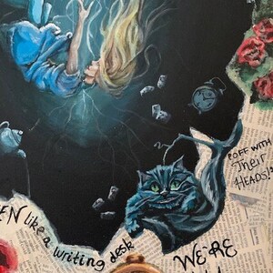 Alice Falling Down the Rabbit Hole Painting - Etsy