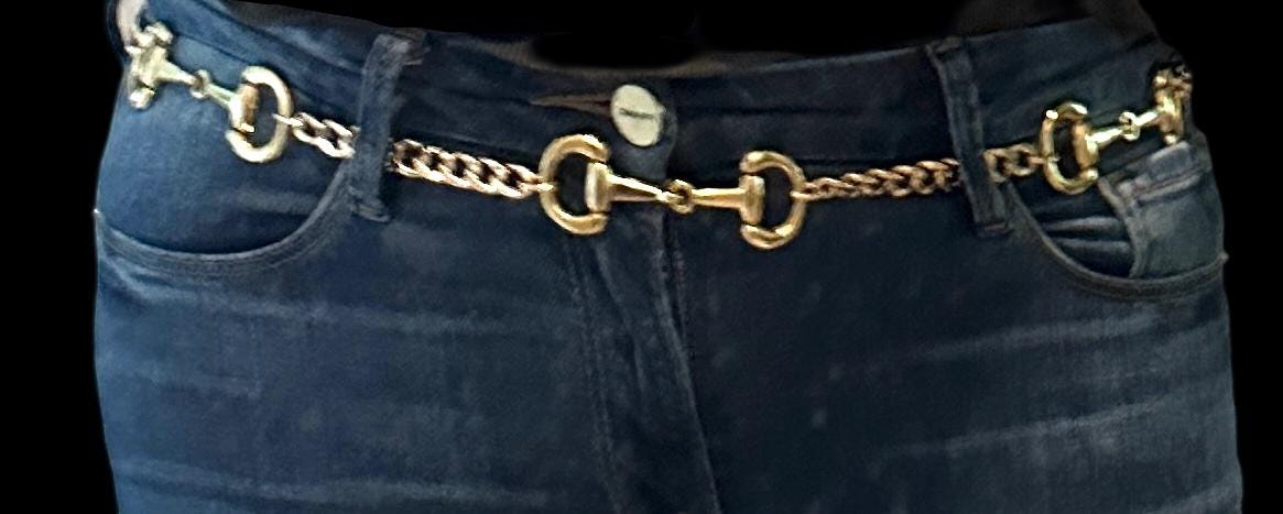 Stunning Statement Equestrian Snaffle Bit Chain Belt---adjustable ...