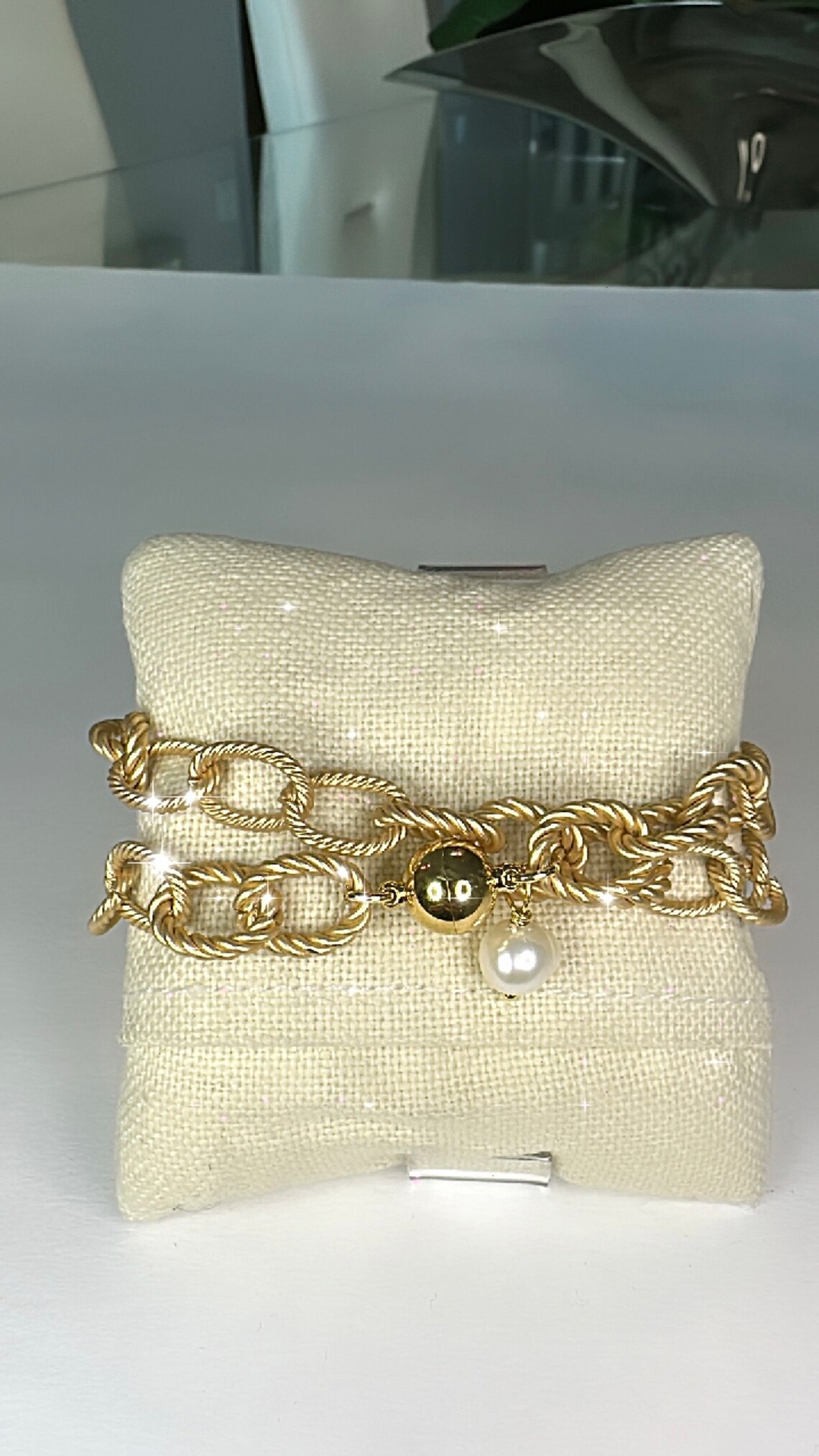 Equestrian Snaffle Bit Double Wrap Bracelet: Matte Gold Rope Chain ...