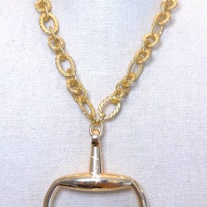 Equestrian Equine Horse Snaffle Bit, Matte Gold Flat Rope Chain ...