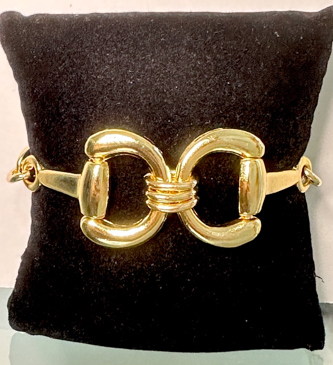 Equestrian Horse Snaffle Bit Shiny Gold Mariner Chain Bracelet W ...