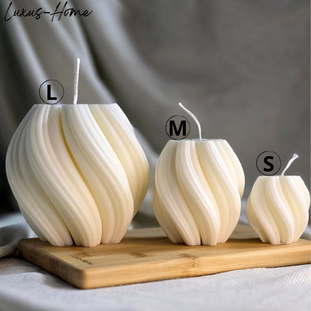 Handmade Wave Candle Elegant Decorative Candle Flame Candle Swirl ...