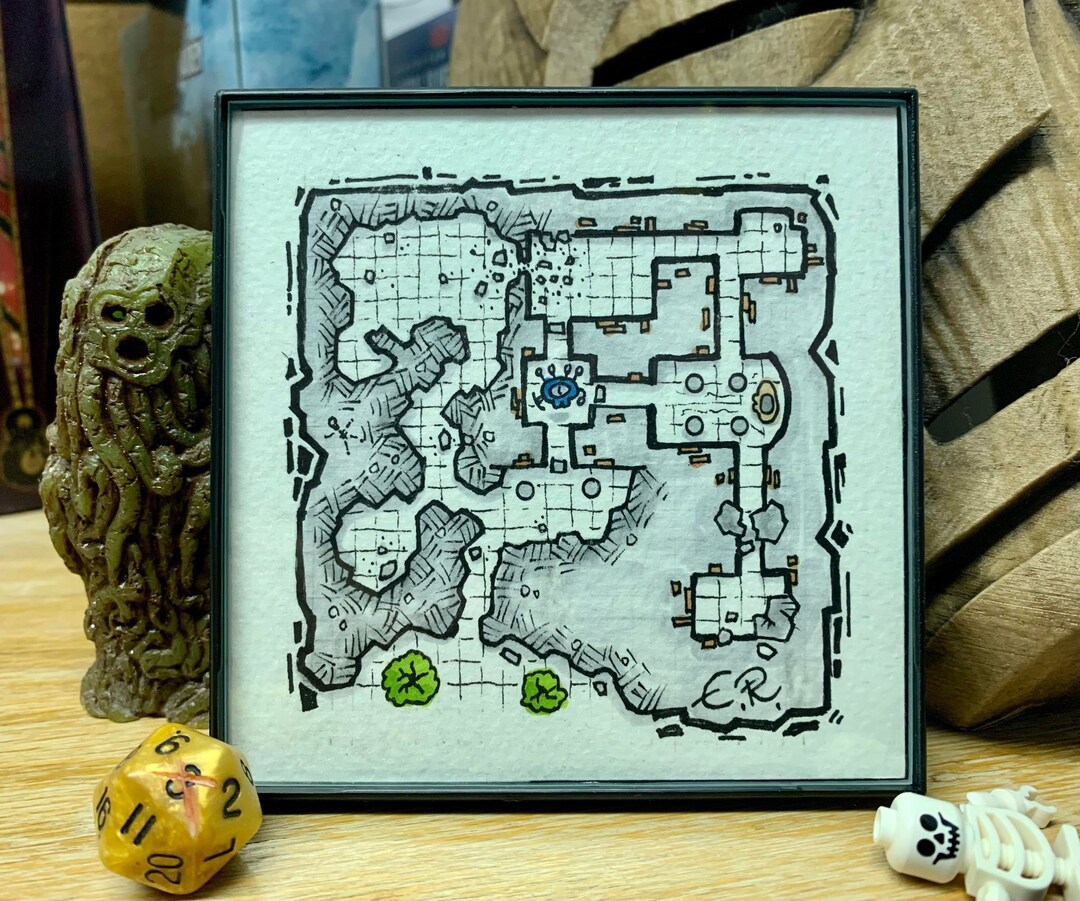 Two Trees Cave 1of1. Miniature Dungeon Map, Novelty, Hand-drawn ...