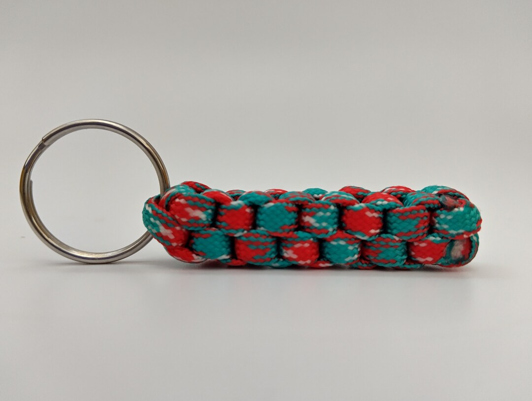 Paracord Keyring - Box Weave - Handmade Keychain - Forest With Colour ...