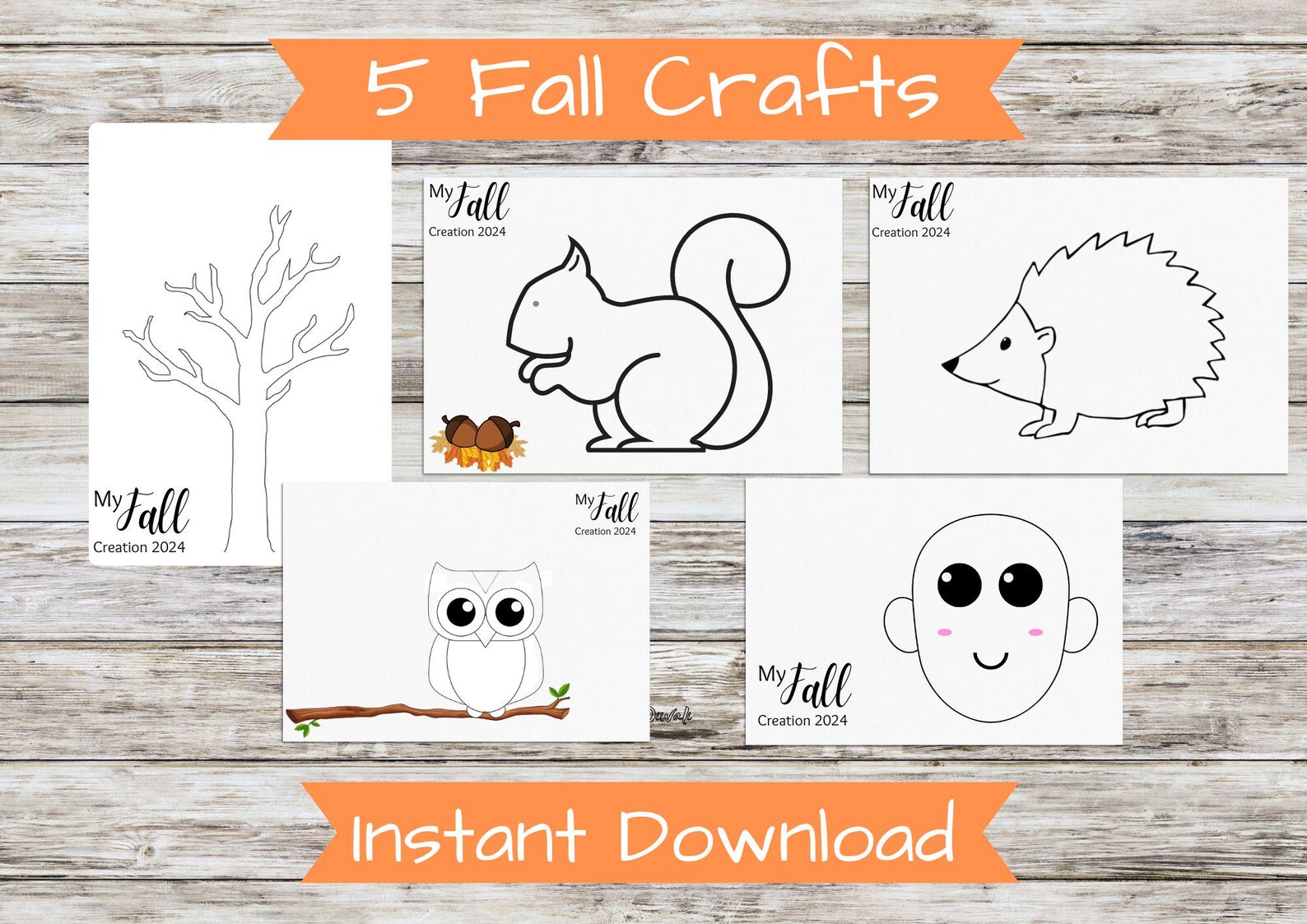 Fall Craft Printable, for Kids, Toddlers, Preschool, Wall Art, Autumn ...