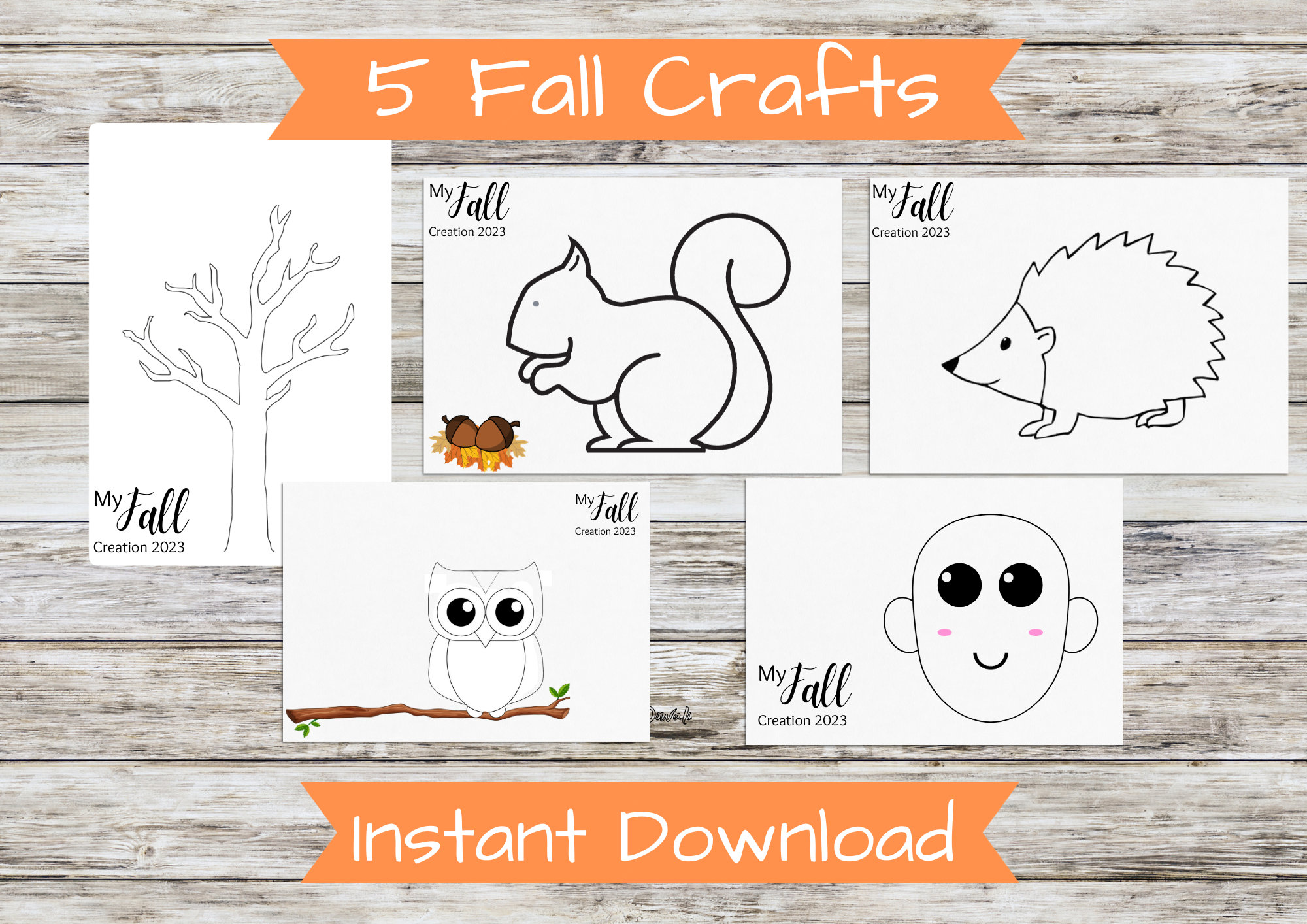 Fall Craft Printable, for Kids, Toddlers, Preschool, Wall Art, Autumn ...