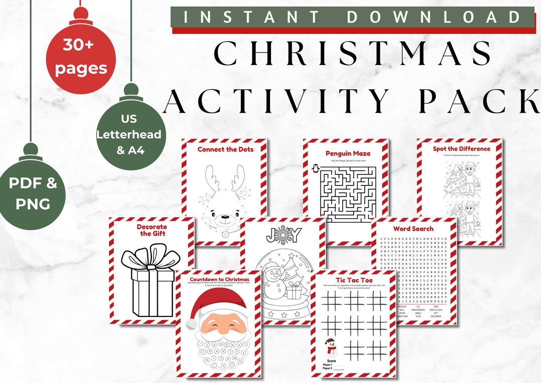 Christmas Activities, Printable Christmas Craft Bundle, Kid's Holiday ...