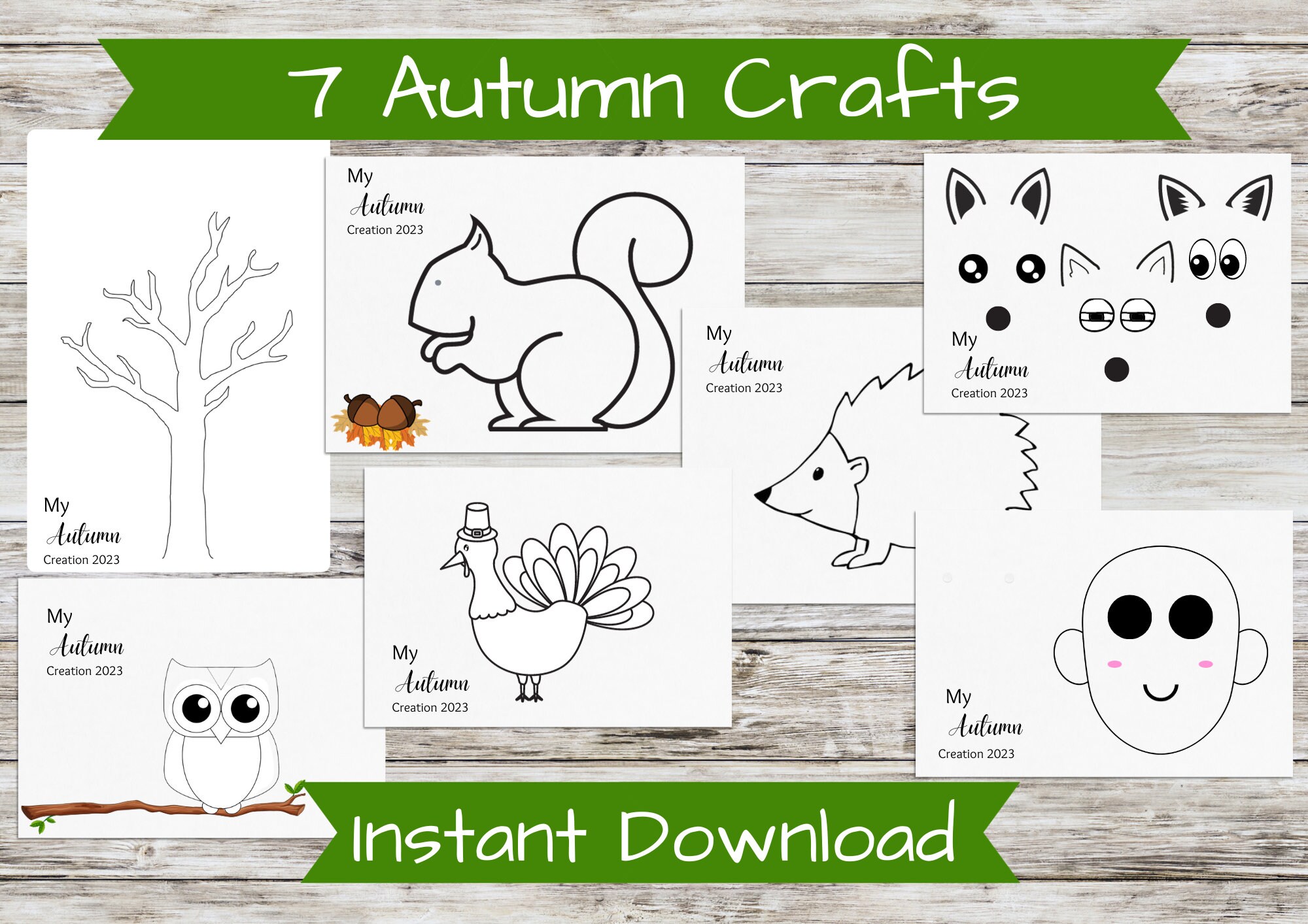 Autumn Craft Printable, for Kids, Toddlers, Preschool, Wall Art ...