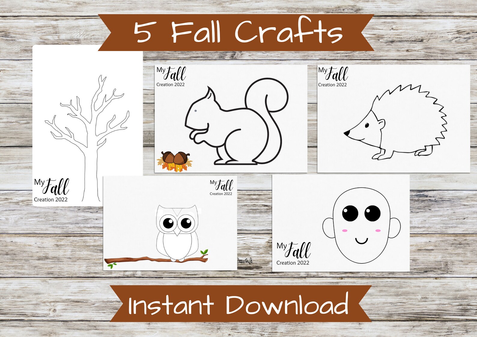 Fall Craft Printable for Kids Toddlers Preschool Wall Art - Etsy