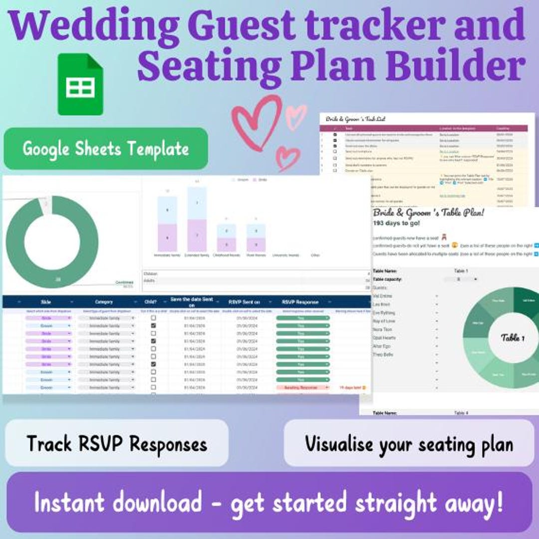 Easy to Use Wedding Guest Tracker and Interactive Seating Plan Builder ...