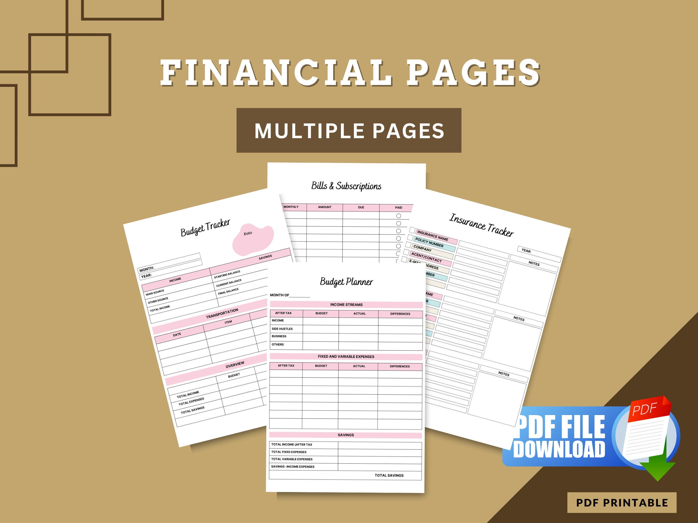 2024 Digital Budget Planner Printable Finance Tracker Personal Budget ...