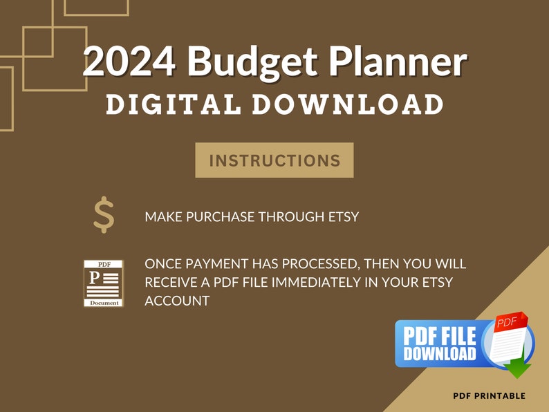 2024 Digital Budget Planner Printable Finance Tracker Personal Budget ...